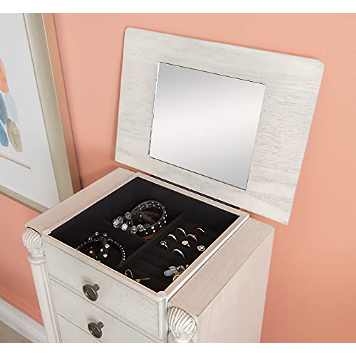 Powell Darcy Off White Jewelry Armoire