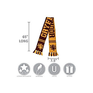 elope Harry Potter Gryffindor House Reversible Knit Scarf for Adults and Kids Standard