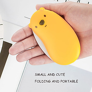 lvoku Mini Fruit Vegetable Ceramic Knife,Little Portable Folding Knives,Fruit Paring Tool,Thanksgiving Day,Christmas Gift,Unique Cute Yellow Bear Gift Ideas for Man Women Mom