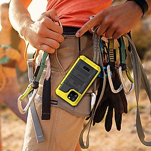 Beasyjoy for iPhone 14 Pro Max Waterproof Case, Metal Heavy Duty Case with Built-in Screen Protector, Full Body Protective Military Grade Shockproof Dustproof Defender Rugged Case 6.7 Inch, Yellow