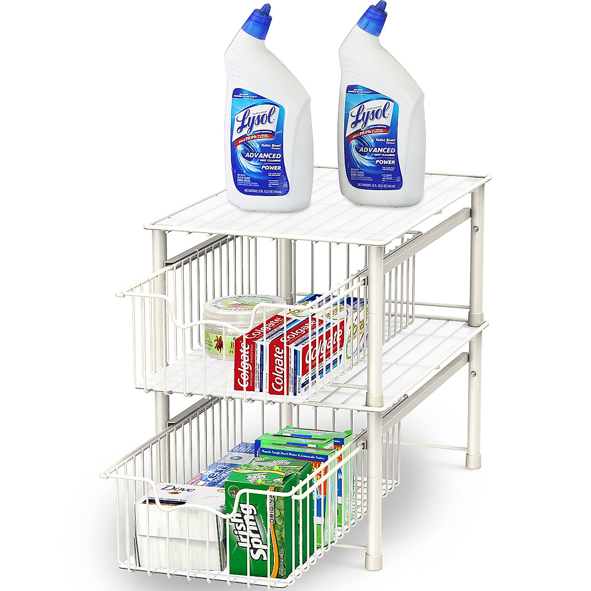 Simple Houseware Stackable Basket Drawer, White