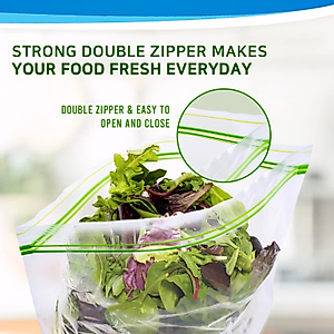 80 Pcs Gallon Storage Bags 10.5X11 IN Freezer Bags Double Zipper Reusable Sandwich Bags Zip Bag For Food Storage Fruit Nuts Cakes Cookies Snack Meal Prep Containers