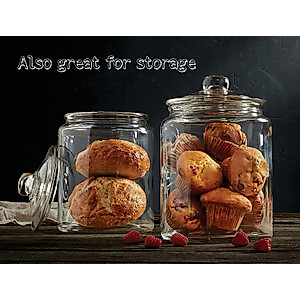 VALLENWOOD Sourdough Set: Clear Thicker Glass Jar 34oz, 1L With Lid. Plus Silicone Band Level Tag, Thermometer With Magnetic Strip And Spatula. For Fermenting. For Starter (Circular)