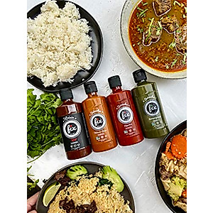 Fix Hot Sauce Variety Pack - Signature Sriracha Sauce, Lemongrass Sriracha, Habanero Ginger, & Hot Hoisin Sauce - Non GMO, Vegan, Gluten Free, Great on Pizza, Hamburgers & Tacos - 10 Oz, 4-Pack