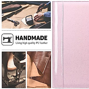 Toplive Padfolio Folder 3 Ring Binder PU Leather Portfolio, Business Interview Resume Portfolio A4/ Letter Size Document Organizer with Clipboard for Women Men, Pink