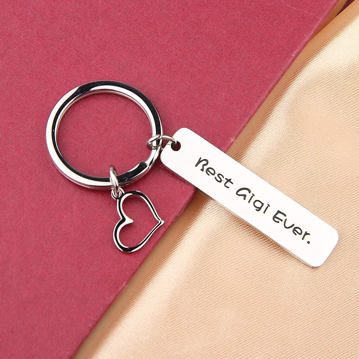 QIIER GiGi GIFT Best Gigi Ever Keychain Christmas Birthday Mother's Day Gift for Grandma (silver)