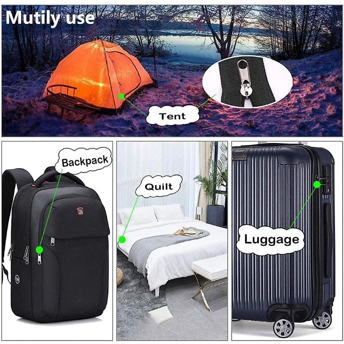 Zipper Repair Kit Zipper Replacement,85 pcs Zipper Replacement Accessories with Zipper Install Pliers Tool and Zipper Pulls , for Bags, Jackets, Jeans,Tents, Luggage and Sleeping Bag