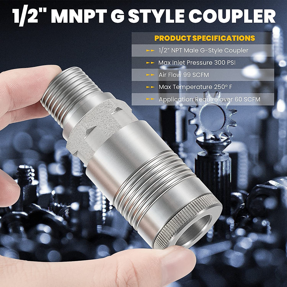 S-1816 1/2" Male Body G Style Coupler Air Fittings Air Plug Coupler (5pcs)