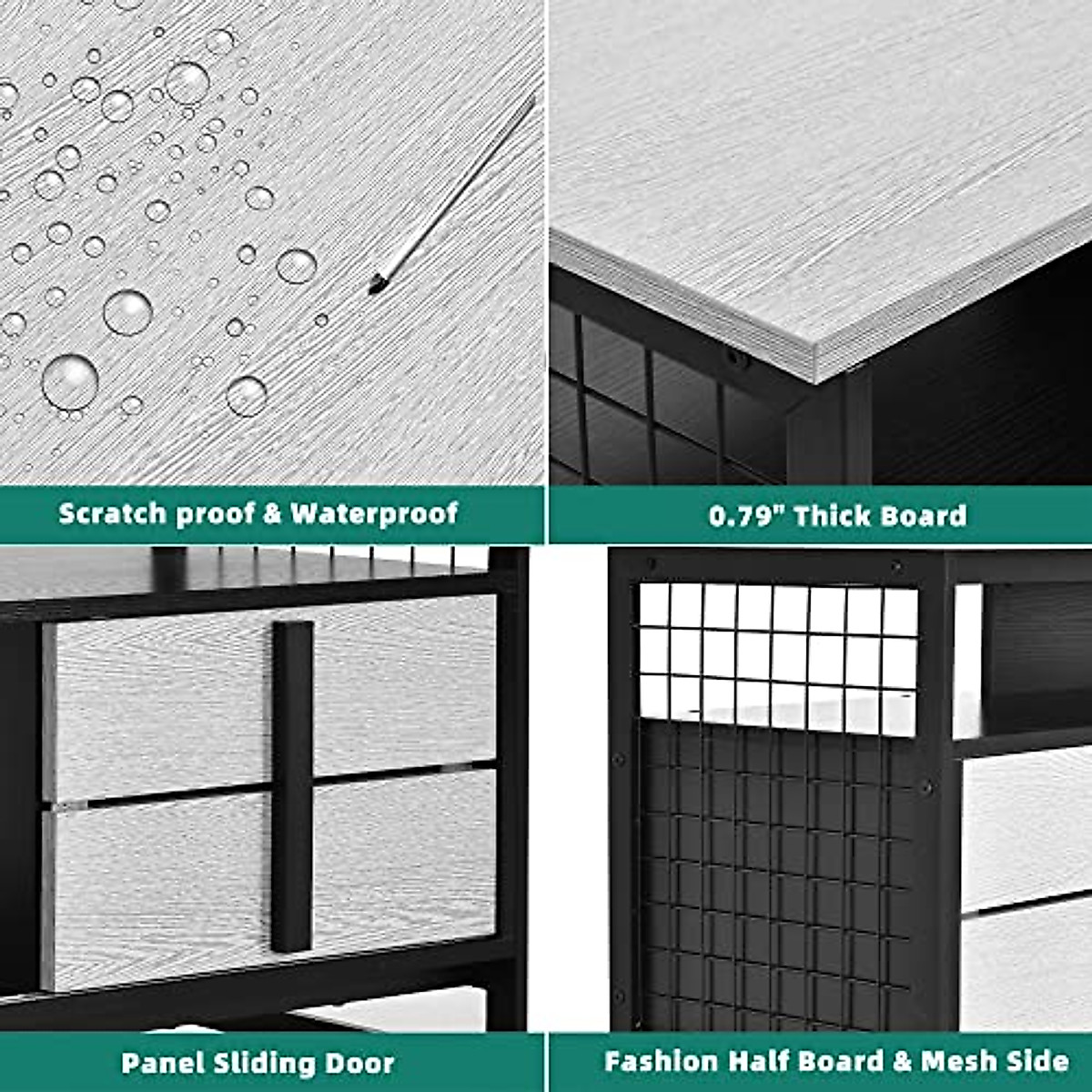 YITAHOME Modern TV Stand for TVs up to 65 Inch, Entertainment Center with Shelf, Wood TV Media Console with Sturdy Metal Legs for Living Room, 300lbs Capacity, White Oak/Black, 59.5"