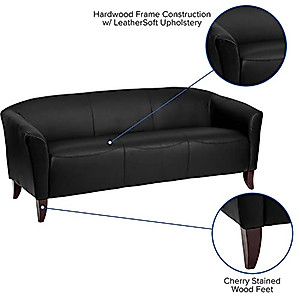 Flash Furniture HERCULES Imperial Series Black LeatherSoft Sofa