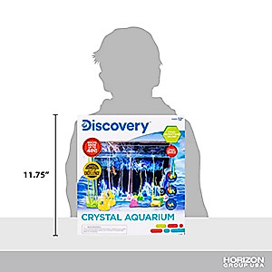 Discovery Kids Crystal Aquarium, Includes Growing Magic Rocks, Aquarium & Bonus Poster, DIY Crystal Growing Kit, Rock Science Kit, Cool STEM Gift, Science Kit for Girls and Boys Ages 12+ 4 inches