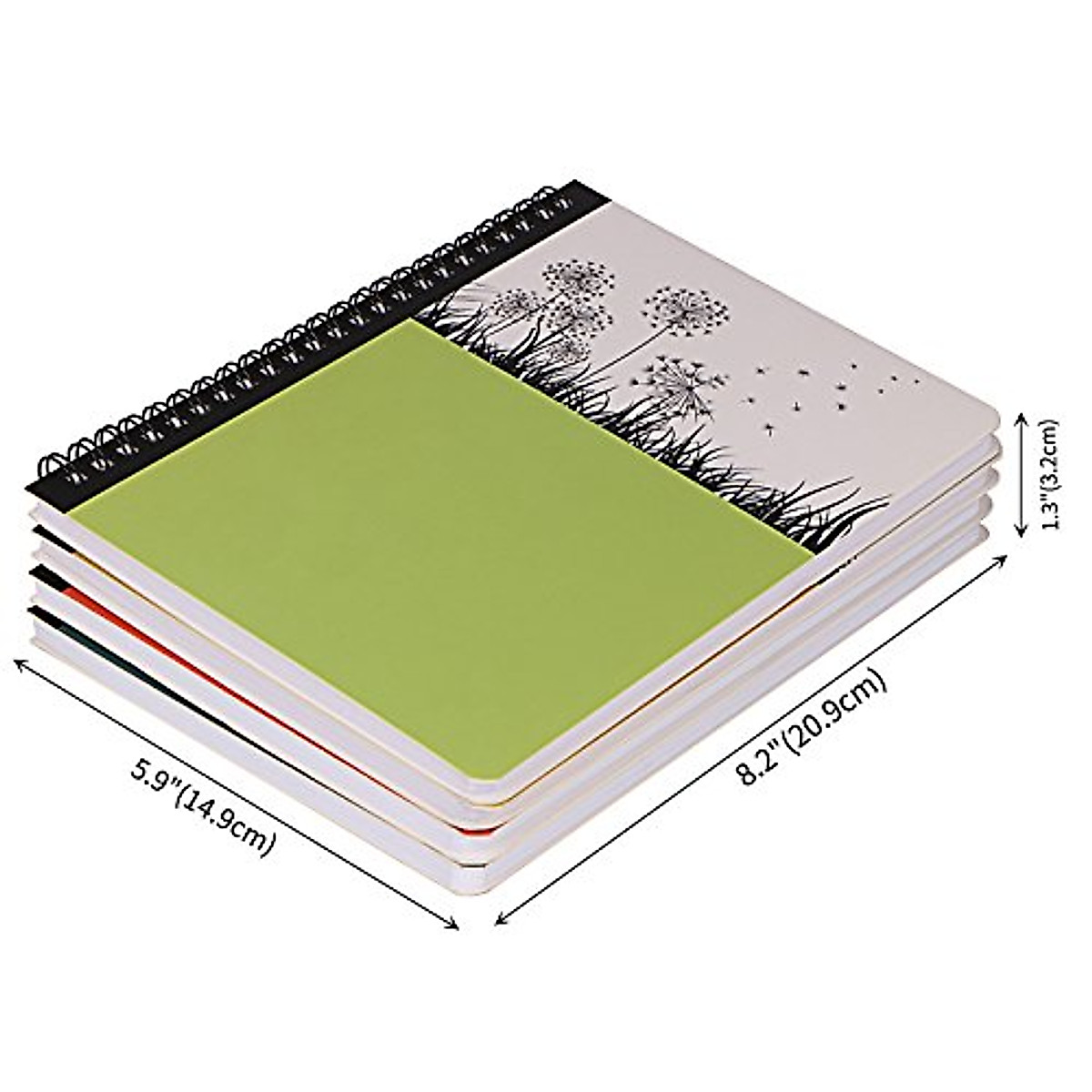 Hardcover Spiral Notebook, Dream Tree Journal to Write in, Blank Diary, Composition Notebook College ruled 80 Sheets, 5.5 x 8.3inch, 4 Pack