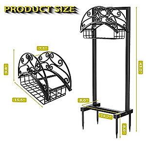 Gykoeaty Garden Hose Holder Heavy Duty Metal Water Hose Holder with 4 Spikes Freestanding,Detachable Hose Rack for Garden Storage, Hose Stand for Outdoor Yard Storage,Can Store 150ft Water Pipes