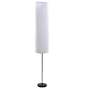 Catalina 21438-000 Modern 2-Light Zen Stick Floor Lamp with Rice Paper Shade, 70", Black