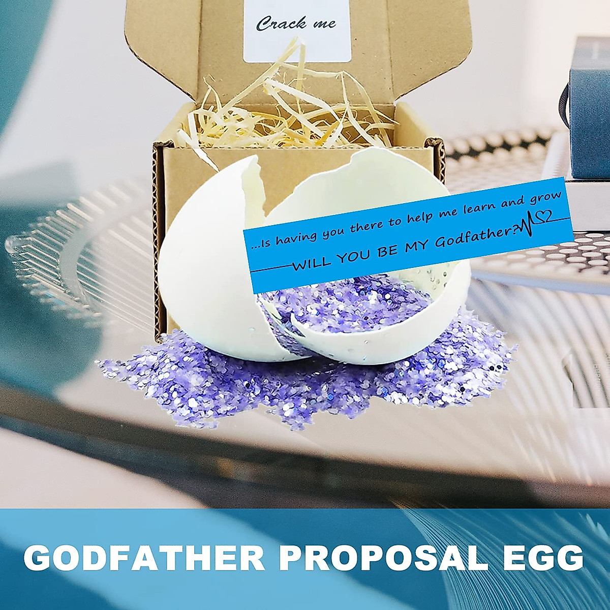 MUFUN Godfather Proposal Egg, Will You Be My Godfather, Be My Godfather Egg with Surprise for Best Friend, Brothers, Uncles