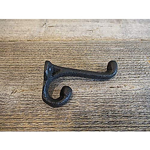 MIDWEST CRAFT HOUSE 5 Black Coat Hooks CAST Iron Acorn 3 1/4" Long HAT Wall School Towel