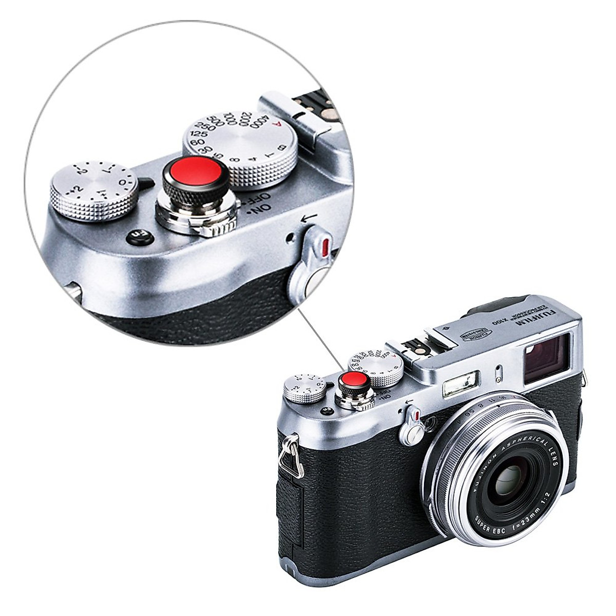 JJC Camera Soft Release Button, Shutter Button for Fuji Fujifilm X-T5 X-T4 X-T3 X-T30 X-T30 II X-T20 X-PRO3 X100VI X100V X-E4 X-E3 Sony RX1R II RX10 IV III Leica Q3 M10 M9 Nikon Df F3