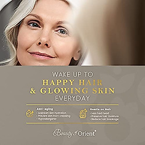 Beauty of Orient Silk Pillowcase for Hair and Skin, 19 Momme, Hidden Zipper, Premium Handcrafted Mulberry Silk Pillow Cases, Hypoallergenic (1pc King - 20" x 36", Natural Undyed White)