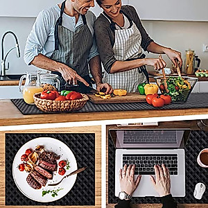 11.8 x 59 Inch Shelf Liners for Kitchen Cabinets, Drawer Liners for Kitchen, Refrigerator Liners Cabinet Protectors for Shelves, Waterproof Plastic Shelf Liner, Drawer Mat Cupboard Liner Black