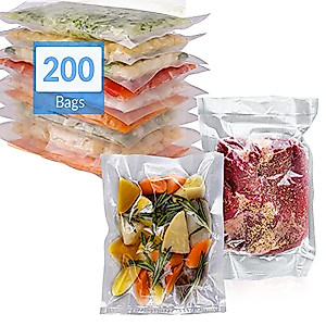 Reli. Vacuum Sealer Bags 6x10 in. | 200 Bags | Pre-Cut Embossed Vacuum Bags for Food | BPA Free | Vacuum Sealer Bags for Sous Vide, Food Storage/Food Prep | Pint Size, Clear