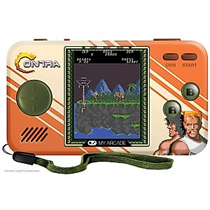 My Arcade Contra Pocket Contra and Super Contra, CO/VS Link for CO-OP Action, Full Color Display, Volume Controls, Headphone Jack, Battery or Micro USB Powered (DGUNL-3281) - Electronic Games