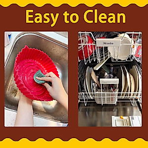 8.6 Inch Air Fryer Silicone Pot, Premium Silicone Air Fryer Liners Oven Accessories Heat Resistant, Reusable Air fryers Silicone Liner Round, Air Fryer Silicone Liners Fits (5 To 8 QT)