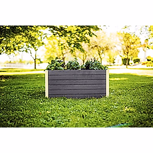 Vita Urbana 4x4x22 Keyhole Composting Garden - Slate Grey
