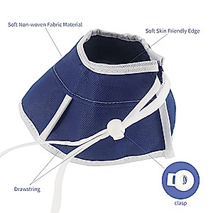 QIYADIN Soft Cat Recovery Collar Cat Cone E Collar Nonwoven Fabric Elizabethan Collar Loops-Protective Wound Healing Specially Designed for Cats and Puppies - Easy to Eat and Drink (S)