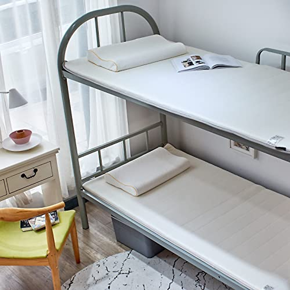 Comfortable Double-Sided Single Latex Mattress 90×200 Student Dormitory bunk Latex Mattress is Double-Sided Available (35X78in)