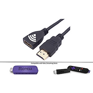 HDMI Extender Replacement for Roku/TV Stick 4K Max/Lite, Google Chromecast, Switch, Xbox One, PS4, PS3, HDMI Male to Female Cable 5 ft
