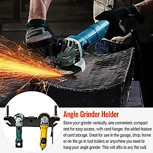 ZPSNDP 2 Pcs Metal Angle Grinder Holder Rack, 4 Bay Power Angle Grinder Stands with Wire Holder, Wall Mount Power Tool Organizer Suitable for Garage Shop Home