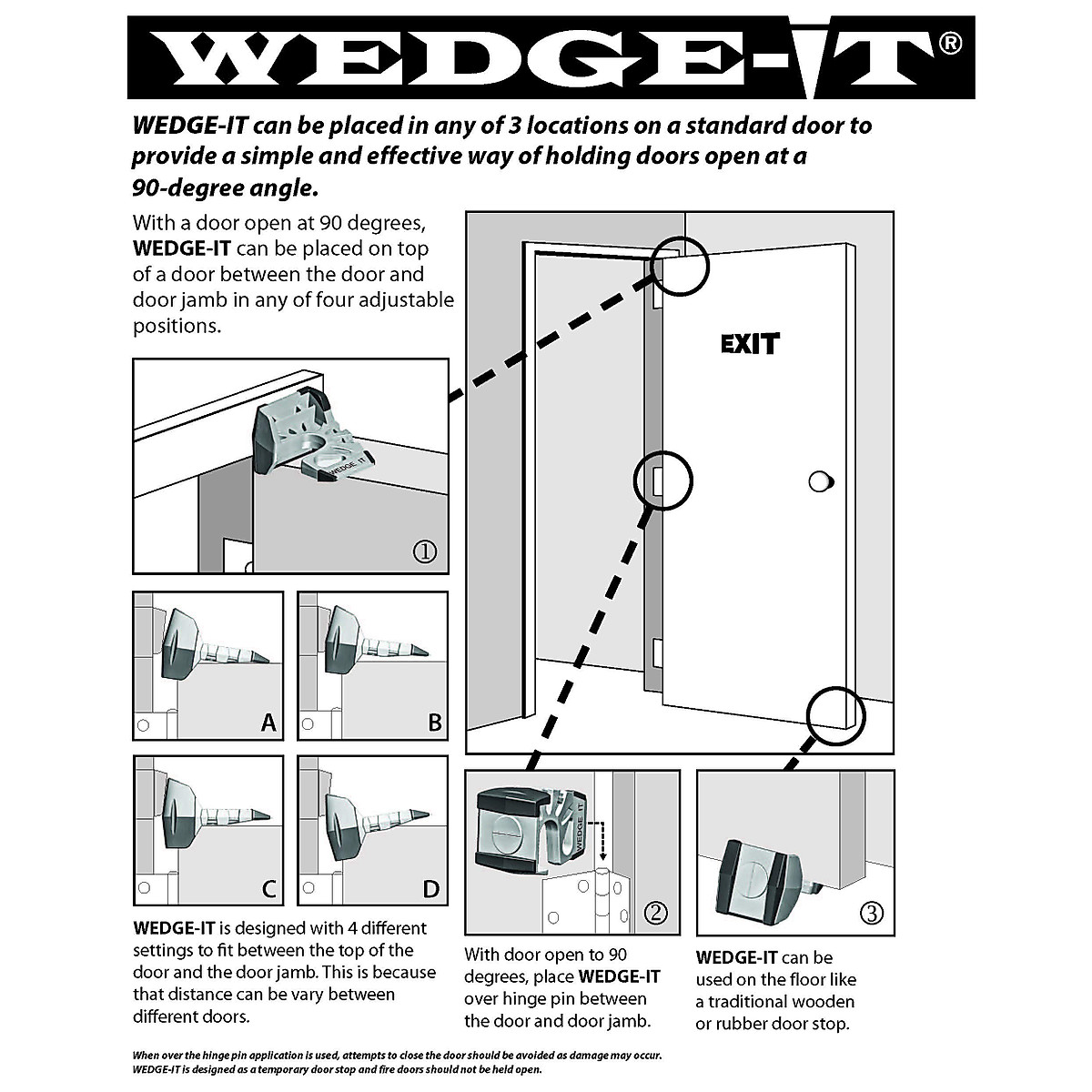 Wedge-It - The Ultimate Door Stop - Purple (2 Pack)