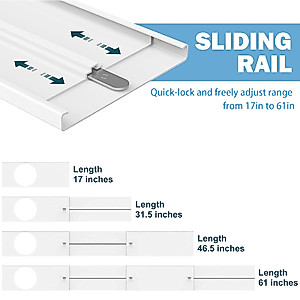 Portable Air Conditioner Window Kit, with Adjustable Window Seal for AC Unit, AC Window Vent Kit, Sliding Window Air Conditioner Kit for Doors Windows and 5.9 inch Diameter Exhaust Hose