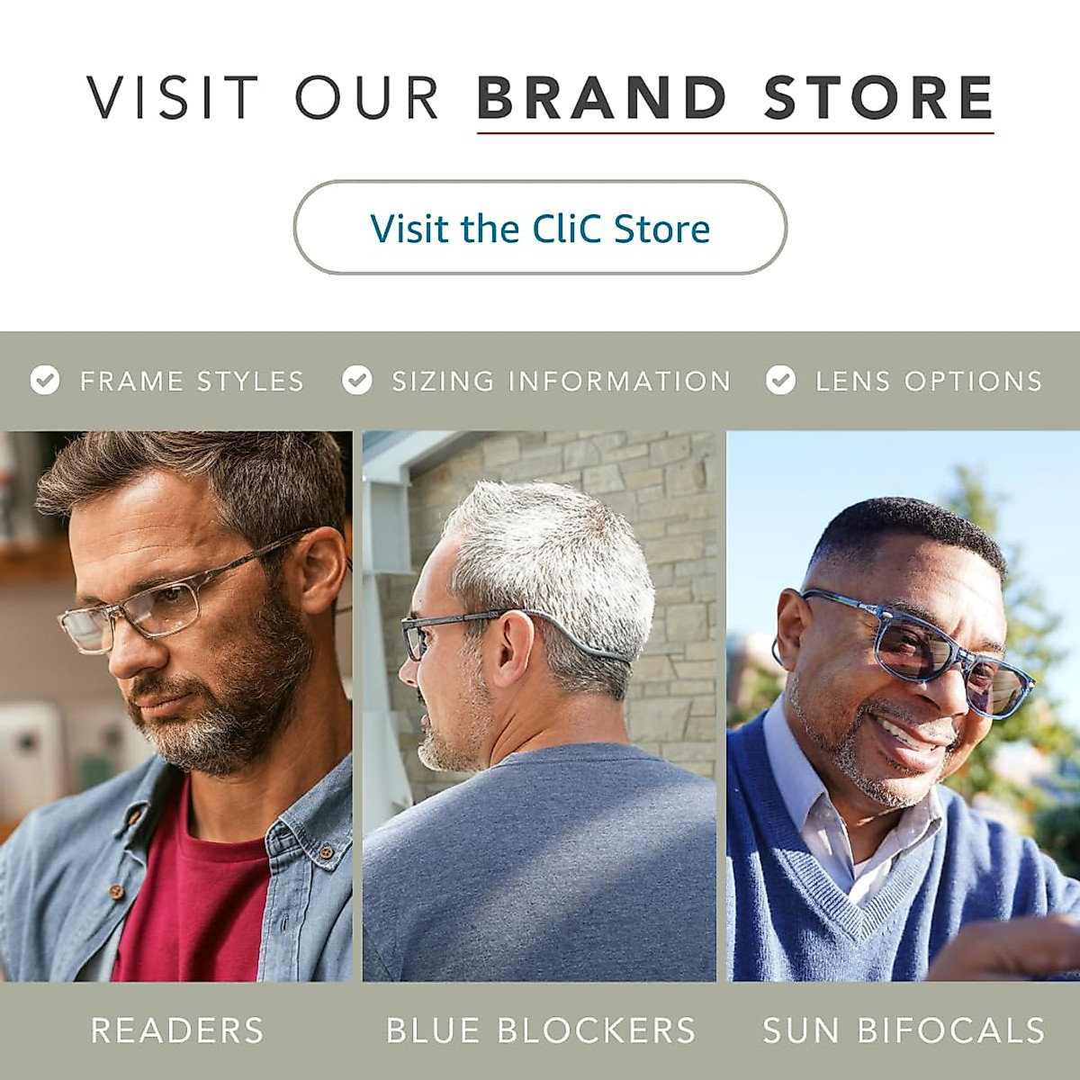 Clic Magnetic Reading Glasses for Men or Women, Computer Readers, Brooklyn (S-M, Dark Matte Grey, 2.00 Magnification)