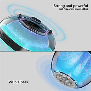 Mini Bluetooth Speaker, Portable Speaker 8W Stereo Sound with Multi LED Light Dynamic Modes, Subwoofer, Full Screen Color Light, Outdoor