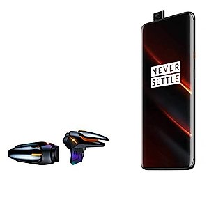 BoxWave Gaming Gear Compatible with OnePlus 7T Pro McLaren Edition - Touchscreen QuickTrigger Auto, Trigger Buttons Autofire Gaming Mobile FPS - Jet Black
