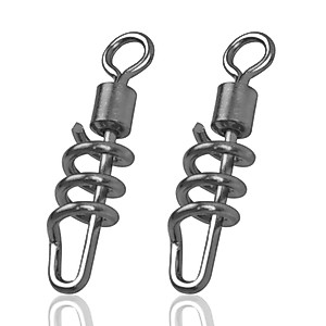 JSHANMEI 40pcs Corkscrew Swivels Fishing Swivel Snaps Fishing Tackle Barrel Swivels Swirl Connector Fishing Swivels Saltwater Freshwater Fishing Line Lure Connector (4# - 40 PCS)