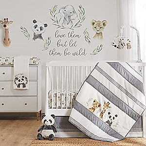 Levtex Baby - Mozambique Diaper Changing Pad Cover - Fits Most Standard Changing Pads - Jungle Animals - Grey Plush, Cream, Green, Charcoal, Taupe - Nursery Accessories - Plush