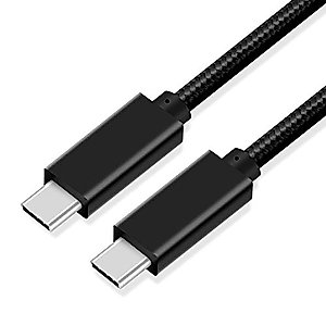USB C-C Video Cable 6.6ft, Cuxnoo 4K USB Type-C Monitor Cable Support 100W Fast Charge and 10Gbps Data Syncing, Black