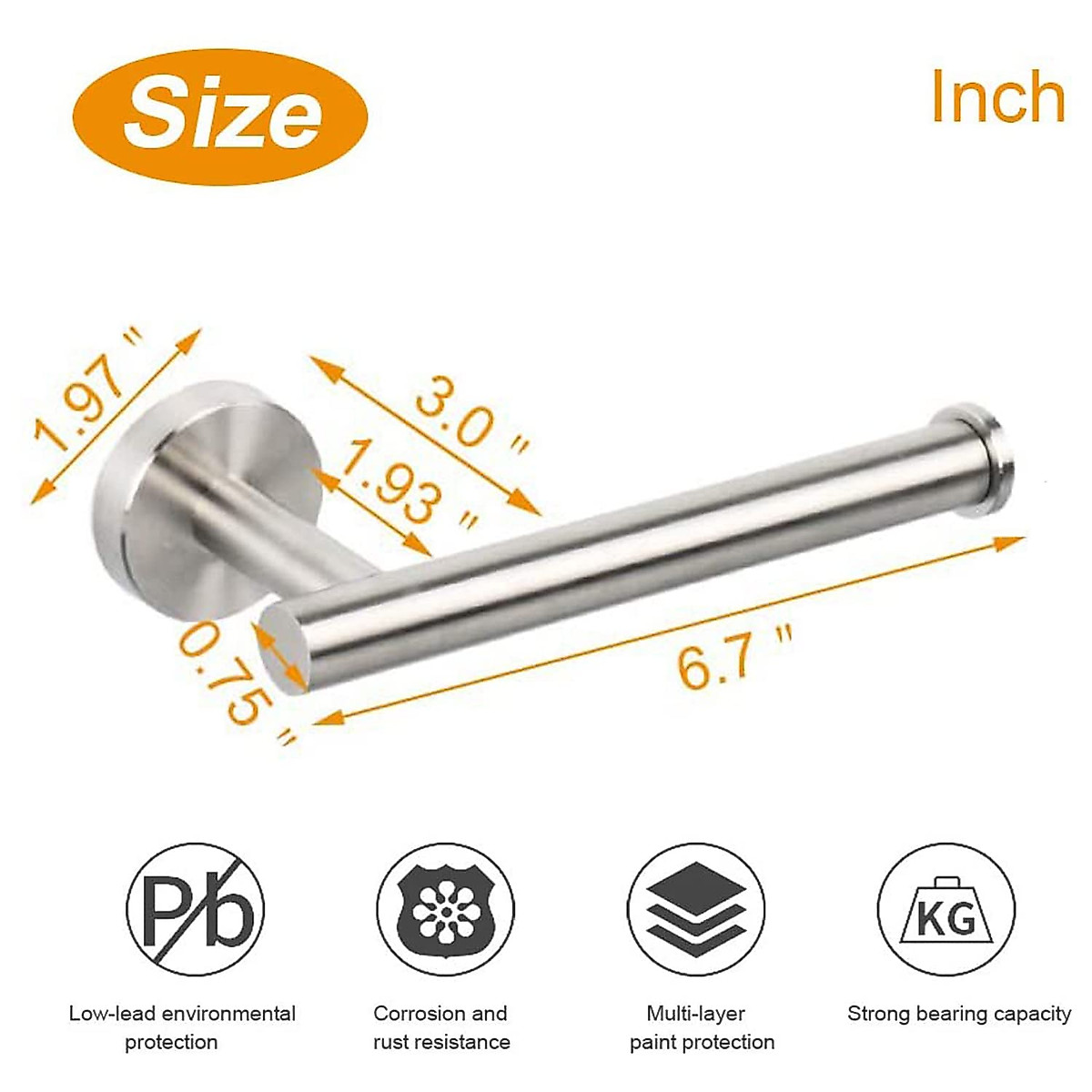 TocTen Toilet Paper Holder-Toilet Paper Roll Holder Wall Mounted for Bathroom, Thicken 304 Stainless Steel Drilling Tissue Paper Dispenser，Toilet Paper Rack for Toilet, Kitchen Office(Brushed Gold)