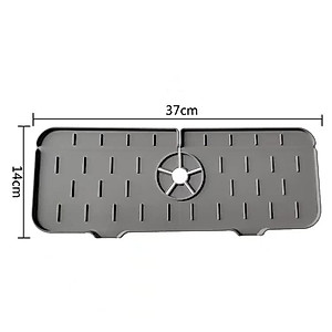 Sink Splash Guard, Silicone Faucet Absorbent Mat, Protector for Kitchen and Bathroom Sink, Faucet Handle Drip Catcher Tray, Drying Pad