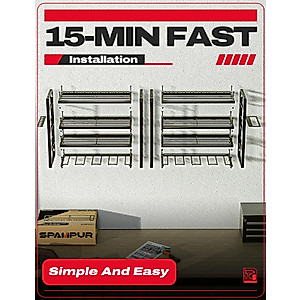 Amoowis Power Tool Organizer Wall Mount, 4 Layers Power Tool Storage Rack, Drill Holder Storage, Cordless Tool Organizer, Garage Organization and Storage, Floating Tool Shelf for Pegboard