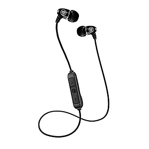 JLab Metal Bluetooth Wireless Rugged Earbuds | Titanium 8mm Drivers | 6 Hour Battery Life | Noise Isolation | Bluetooth 5.0 | IP55 Sweat Proof Rating Extra Gel Tips & Cush Fins | Black…