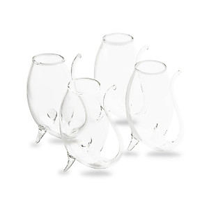 Crystal Port and Dessert Wine Sippers, Dry Sherry, Cordial, Aperitif & Nosing Copitas Tasting Glass - Dinner Drink Glassware Glasses | Set of 4 - 3 oz Sipper | - The Wine Savant