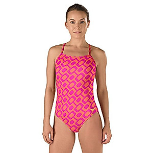 Speedo 7719000 Womens Galaxy Remix One Back Swimsuit, Pink - 26