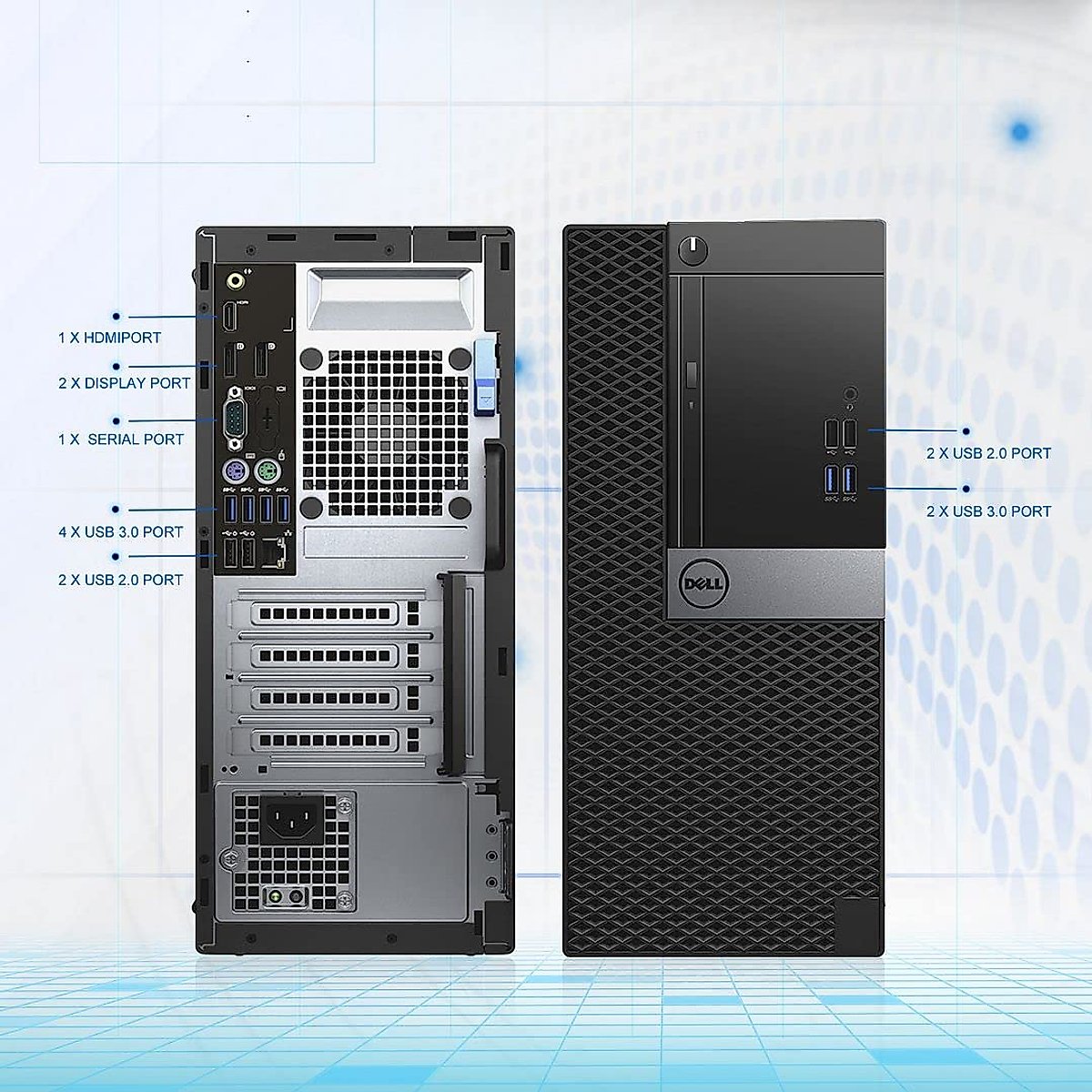 Dell PC Tower Computer OptiPlex 7040 Desktop, i5 6500 3.20GHz,16GB DDR4 Ram New 1TB M.2 NVMe M.2 SSD, 1TB HDD, Built-in WiFi 6E AX210,Bluetooth 5.2 Windows 10 Pro,3 Monitor Support (Renewed)