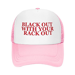 Black Out with Your Rack Out Hat Unisex Adult Trucker Hats Adjustable Cap for Adults Classic Fishing Caps