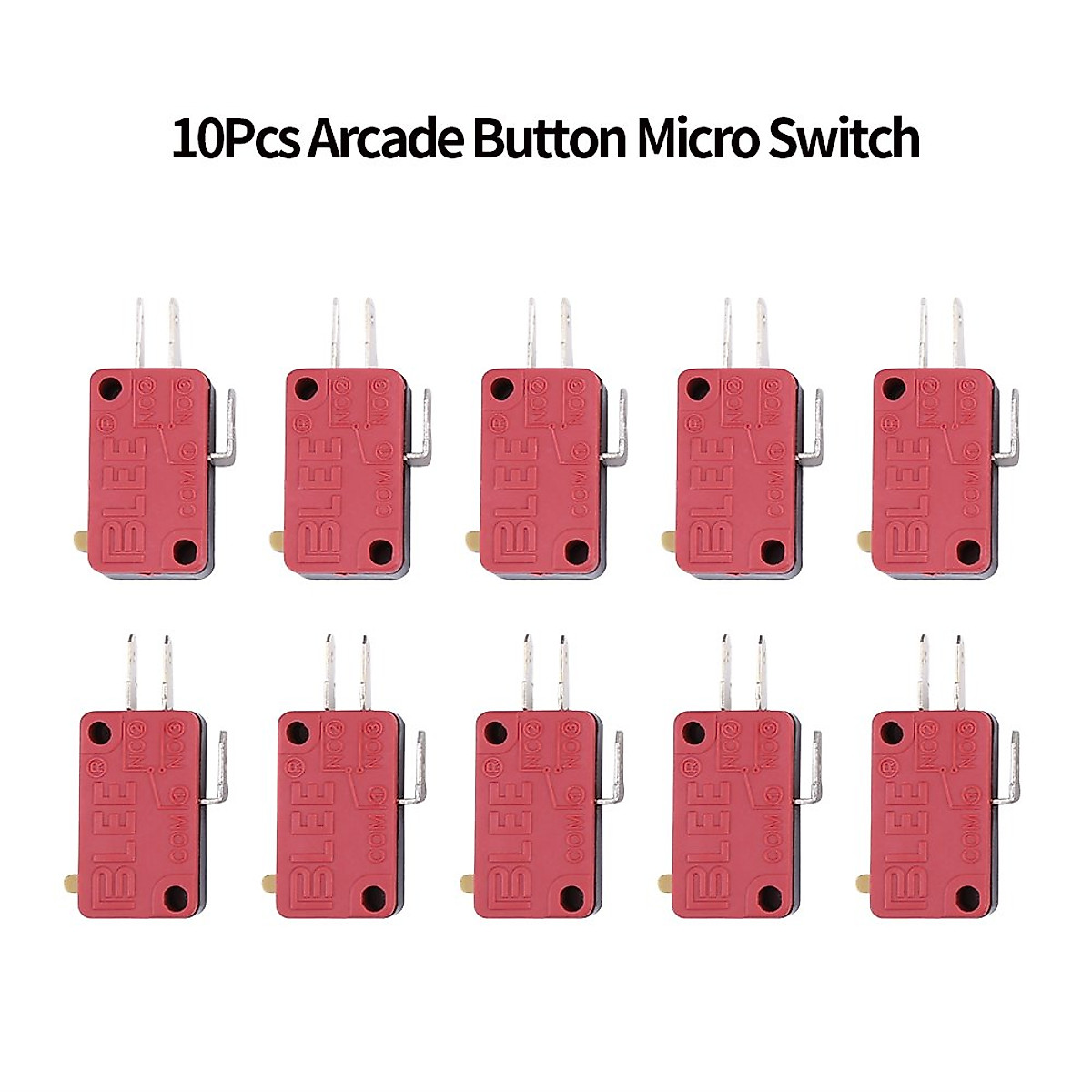 Walfront 3 Pins Push Button Micro Switch Replacement for Arcade Game,10Pcs Red, Collection