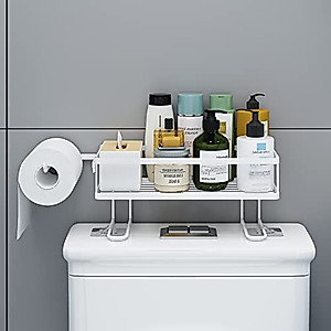 Apsan Over The Toilet Shelf, Bathroom Organizer Multifunctional Toilet Rack,No Drilling Space Saver with Wall Mounting Design (White)