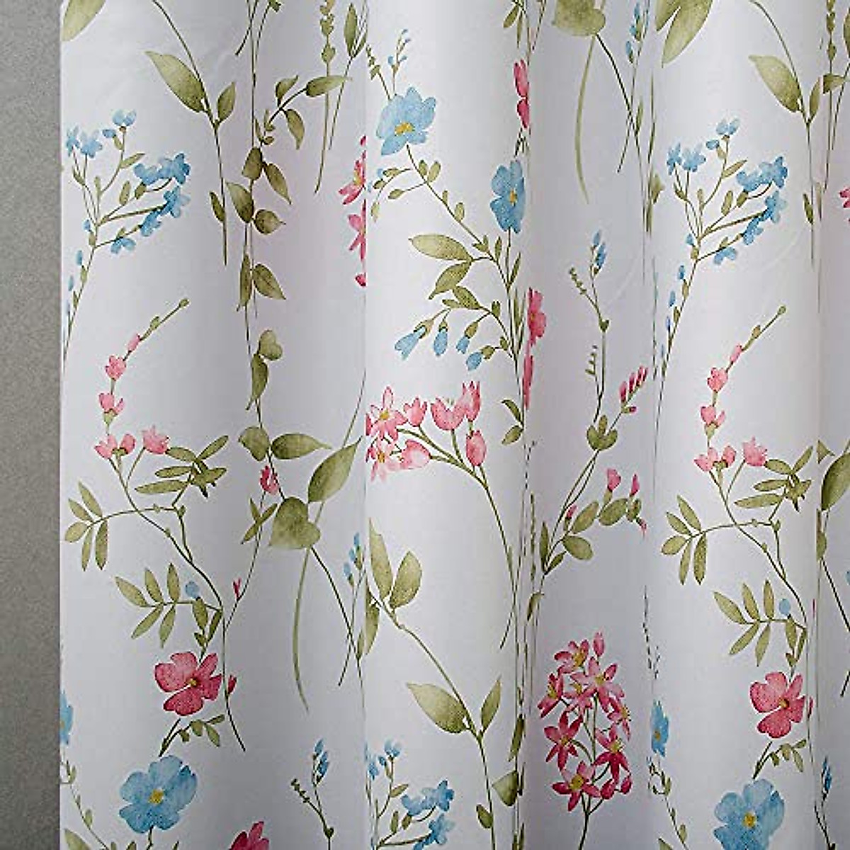 Linentalks Floral Bedroom Curtains 84 Inches Long 2 Panels Set, Farmhouse Thermal Insulated Blackout Curtains for Living Room, Grommet Room Darkening Curtains, Boho Black Out Curtains Green Red Multi